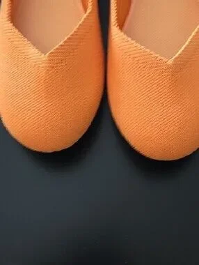 Rothy's | Shoes | Rothys Orange Knit Slipon Ballet Flats With Blue Trim ...